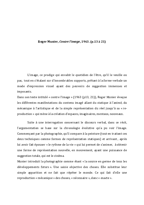 (PDF) Roger Munier, Contre l’image, 1963. (p.13 à 21)