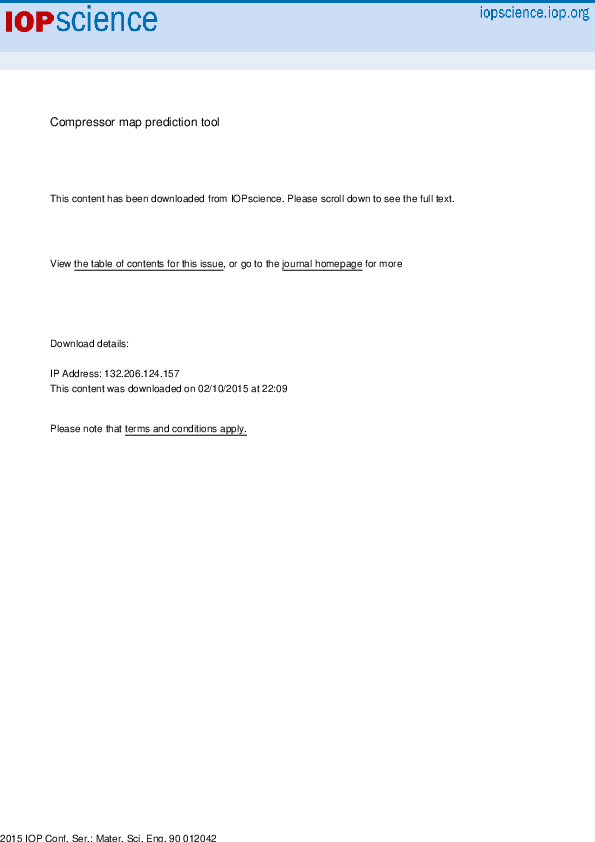 (PDF) Compressor map prediction tool