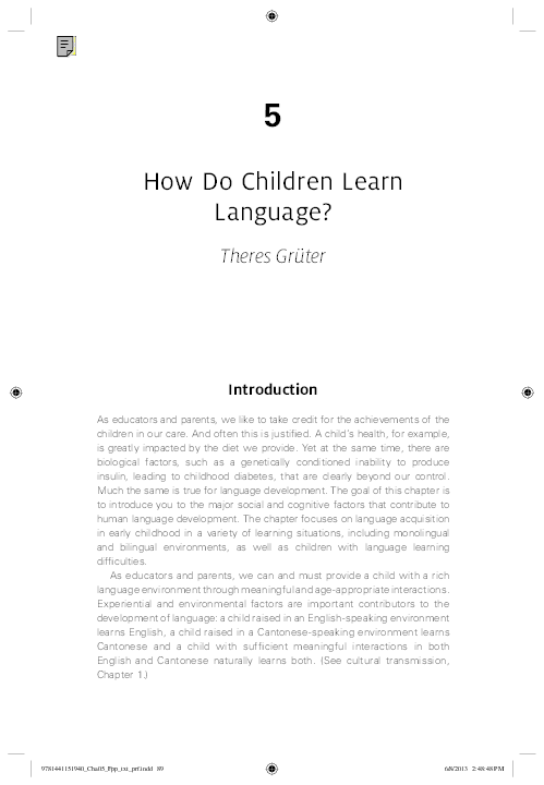 (PDF) How do children learn language?