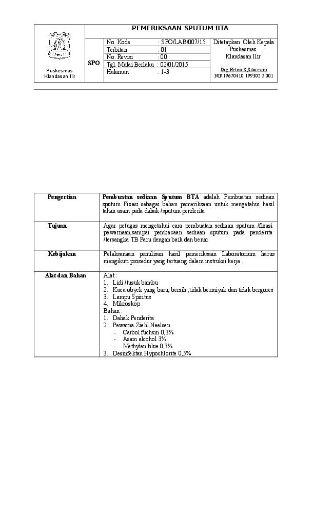 (DOC) SPO PEMERIKSAAN SPUTUM BTA (revisi)