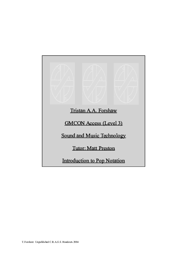 (DOC) Introduction To Pop Notation.