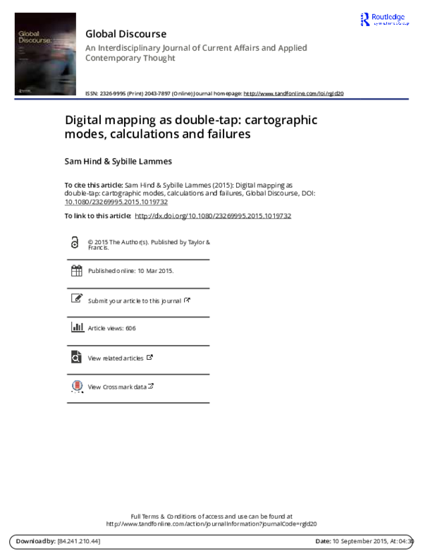 (PDF) Digital Mapping as Double Tap: Cartographic Modes and ...