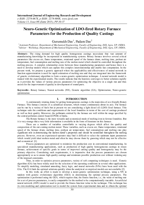 (PDF) Neuro-Genetic Optimization of LDO-fired Rotary Furnace Parameters for the Production of ...