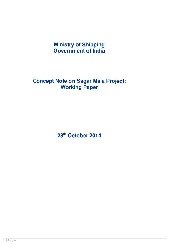(PDF) Concept on Sagar Mala Project