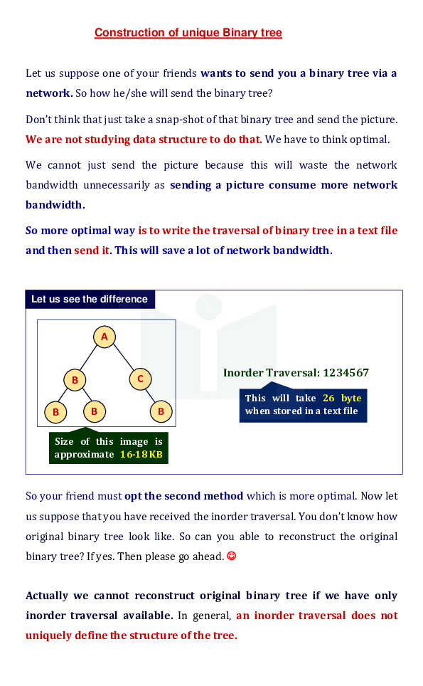 (PDF) Construction of Unique Binary Tree