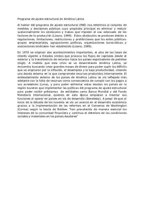 (DOC) Programa de ajuste estructural en América Latina