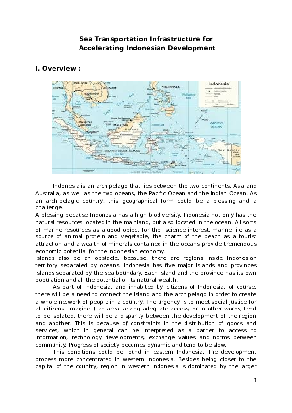 (DOC) Sea Transportation Infrastructure Development in Indonesia