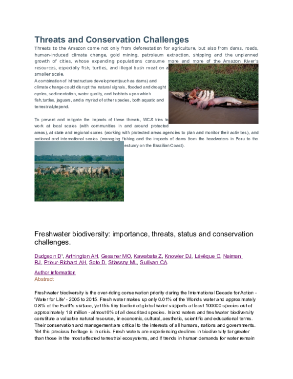 (DOC) Threats and challenges of Conservation | Md. Nurul M O M E N ...