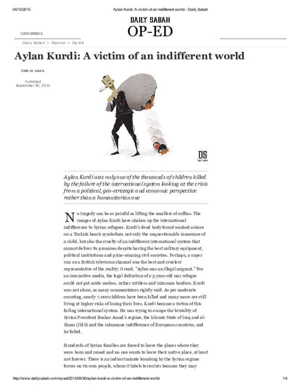 (PDF) Aylan Kurdi and Global Indifference
