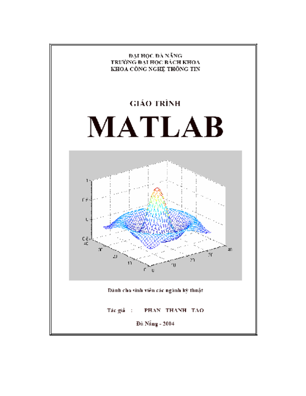 (PDF) Giao trinh matlab bach khoa da nang