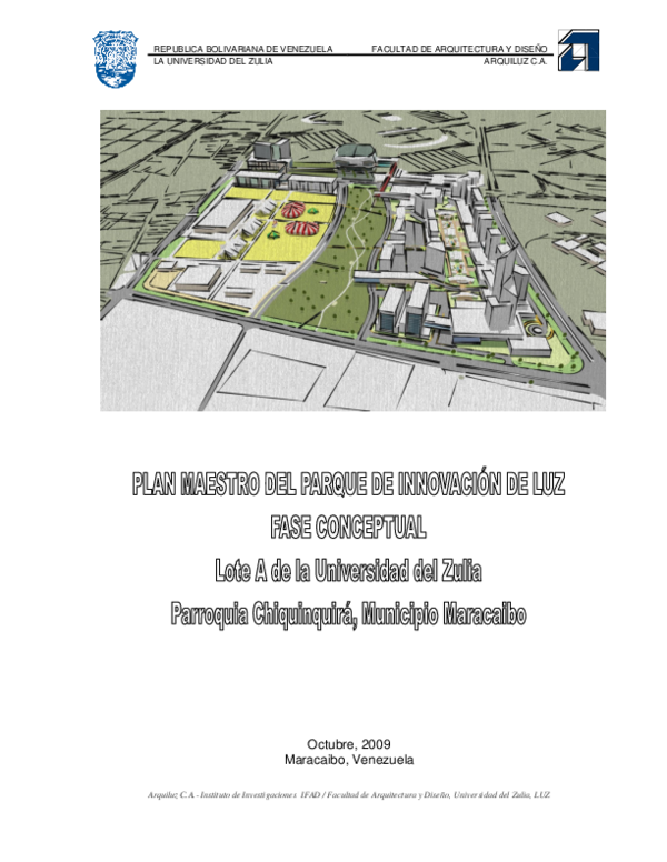 (PDF) Plan Maestro del Parque de Innovación de LUZ (Fase Conceptual)
