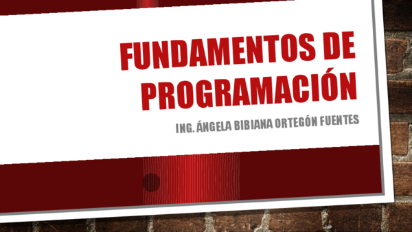 (PPT) Fundamentos de Programacion