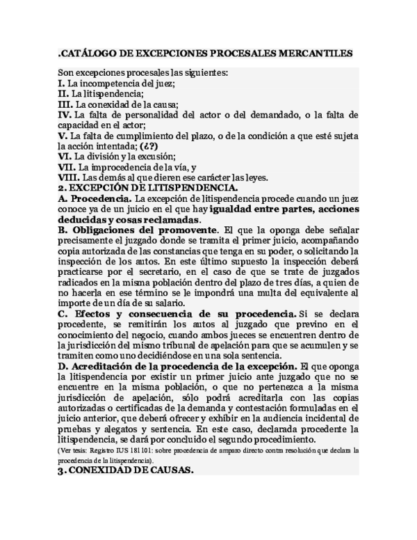 (DOC) EXCEPCIONES-PROCESALES-MERCANTILES