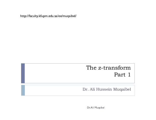 (PDF) Z Transform part 1