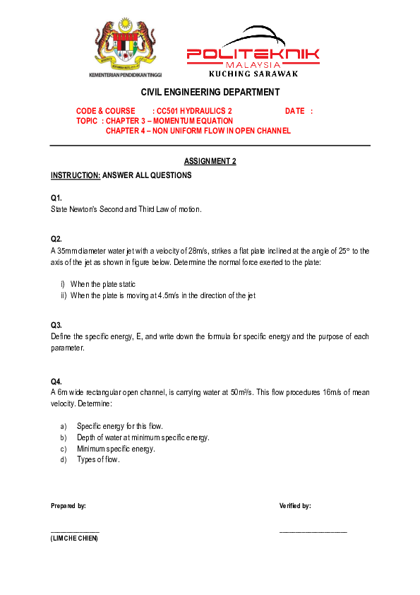 (PDF) ASSIGNMENT hydro | Pajil Ghani - Academia.edu