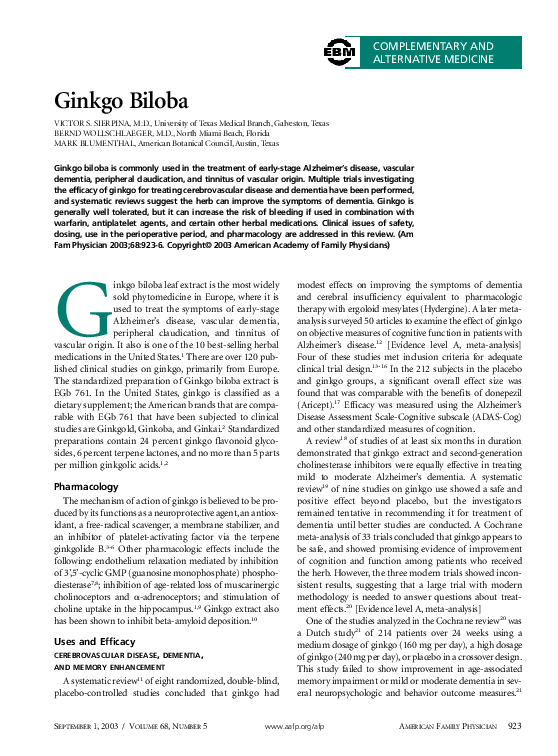 (PDF) Ginkgo biloba / Clinical issues