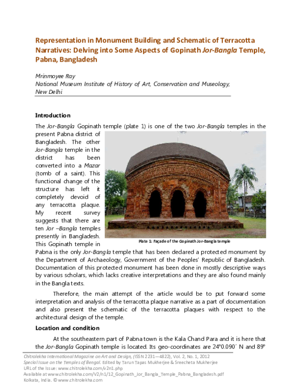 (PDF) Representation in Monument Building and Schematic of Terracotta ...