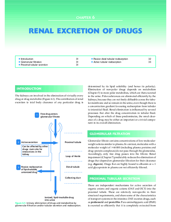 Excretion Of Drugs