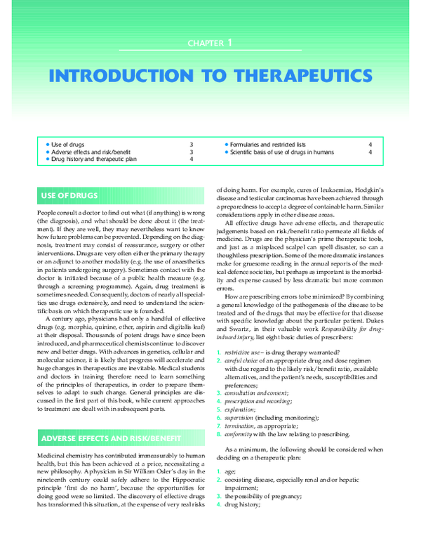 (PDF) INTRODUCTION TO THERAPEUTICS