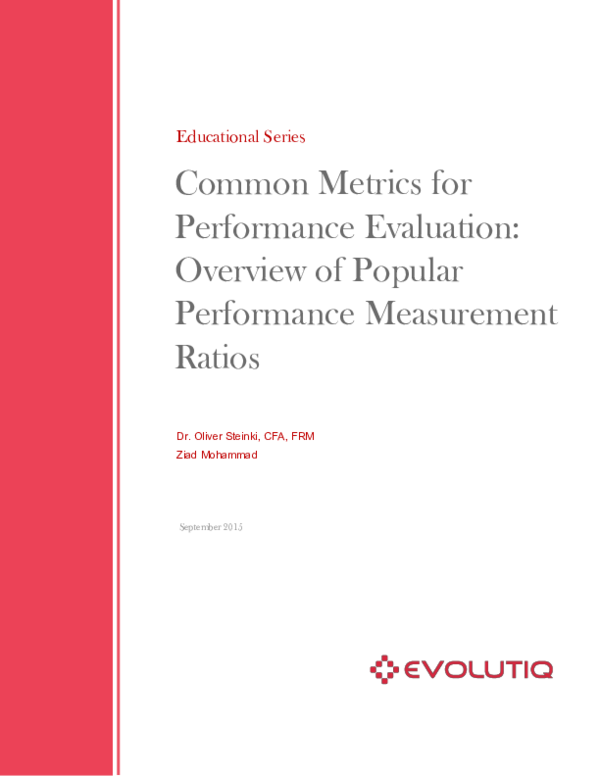 (PDF) Common Metrics for Performance Evaluation: Overview of Popular ...
