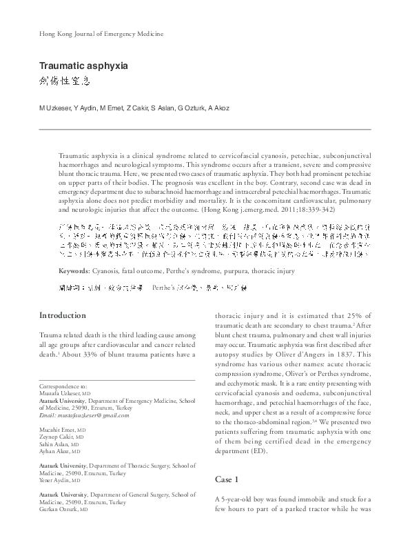 (PDF) Traumatic asphyxia