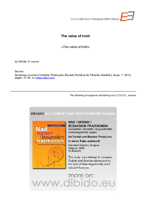 (PDF) The Value of Truth