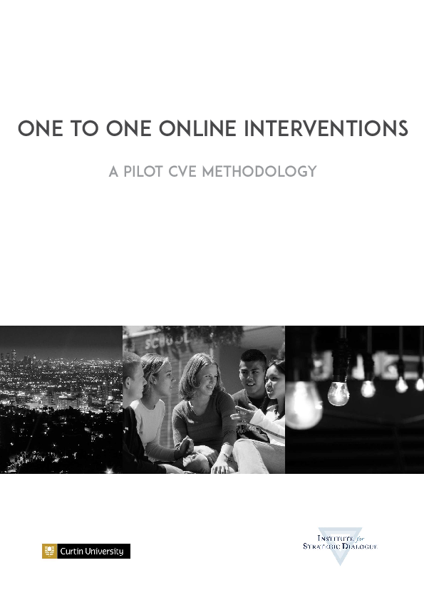 (PDF) One to One Online Interventions A pilot CVE methodology