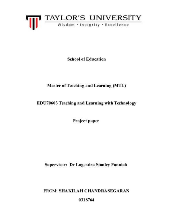 (DOC) Masters PROJECT PAPER