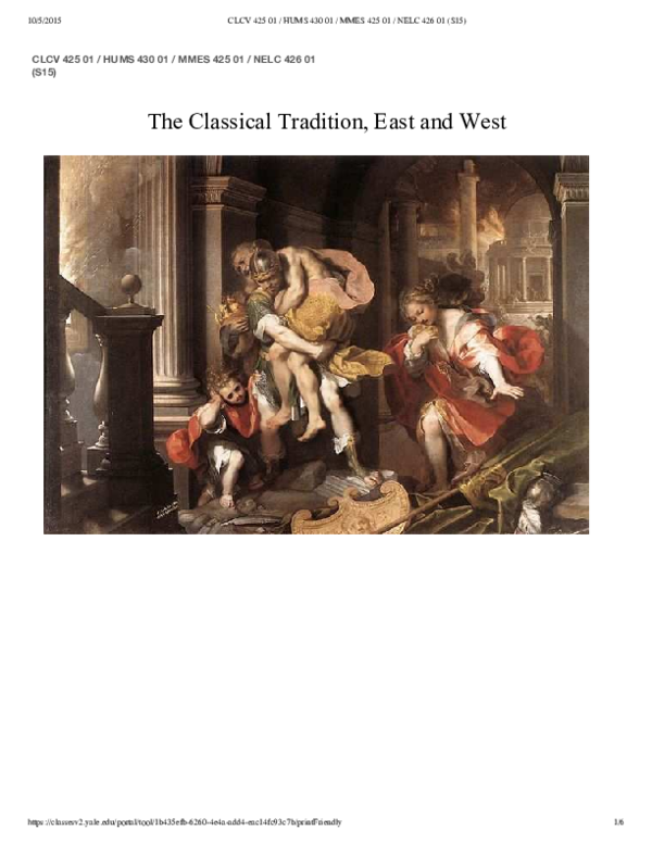 (PDF) Classical Tradition syllabus