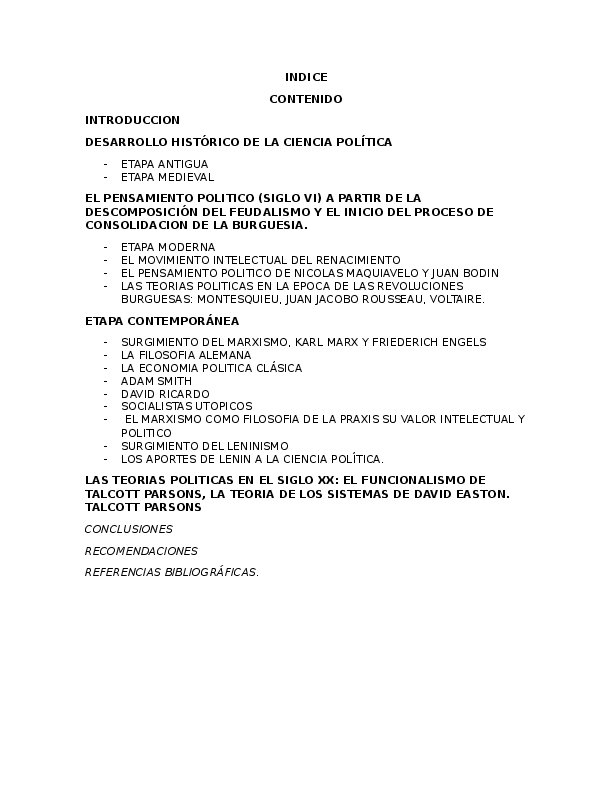 (DOC) DESARROLLO HISTORICO DE LA CIENCIA POLÍTICA (DOC) DESARROLLO HISTORICO DE LA CIENCIA POLÍTICA