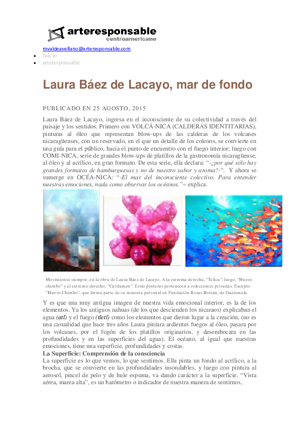 (PDF) Laura Báez de Lacayo, Mar de Fondo