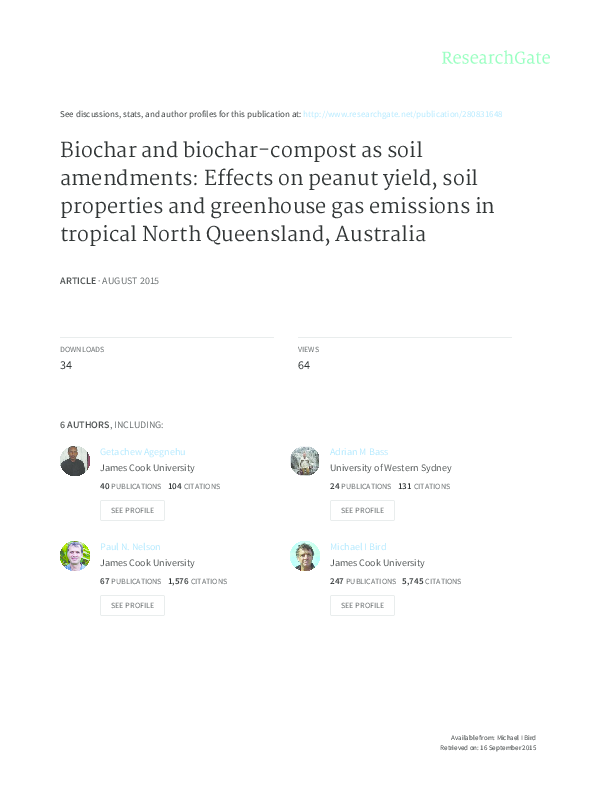 (PDF) Biochar and biochar-compost as soil amendments, peanuts