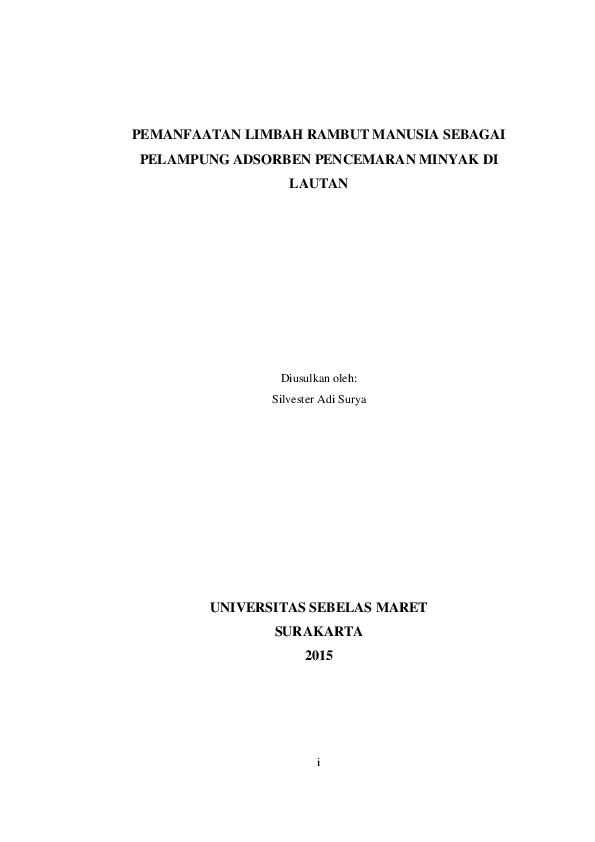 (PDF) PEMANFAATAN LIMBAH RAMBUT MANUSIA SEBAGAI PELAMPUNG ADSORBEN ...