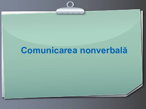 (PPT) Comunicare nonverbala