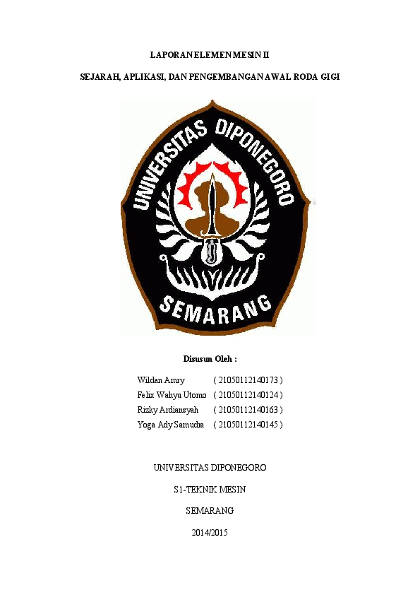 (PDF) Sejarah Roda Gigi (Gear)