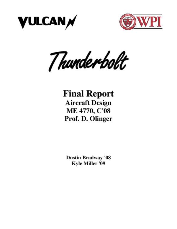 (PDF) Aircraft design report