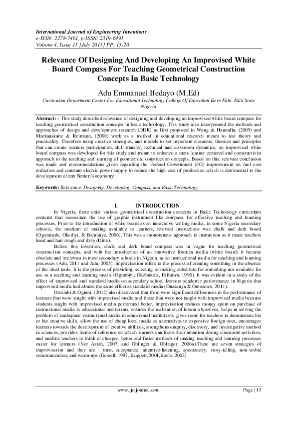 (PDF) International Journal of Engineering Inventions (IJEI)