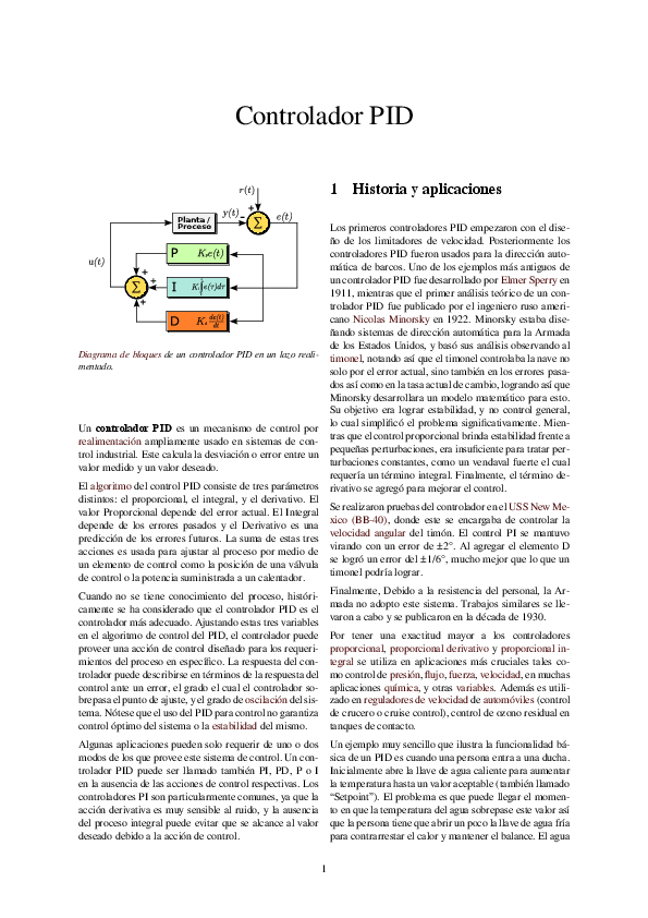 (PDF) Controlador PID