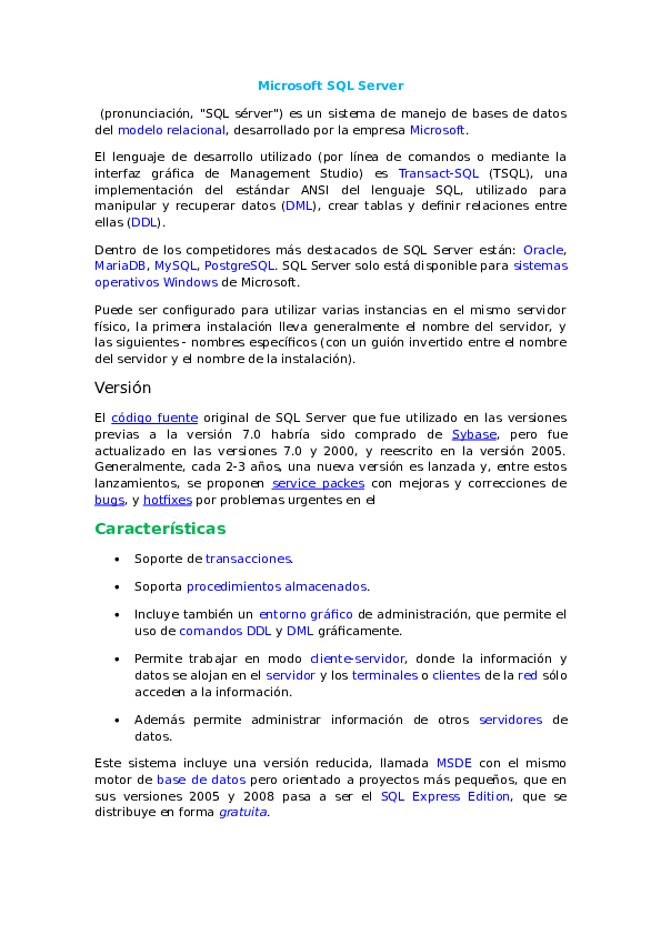 Doc Microsoft Sql Server