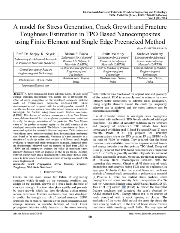 (PDF) A model for Stress Generation, Crack Growth and Fracture ...