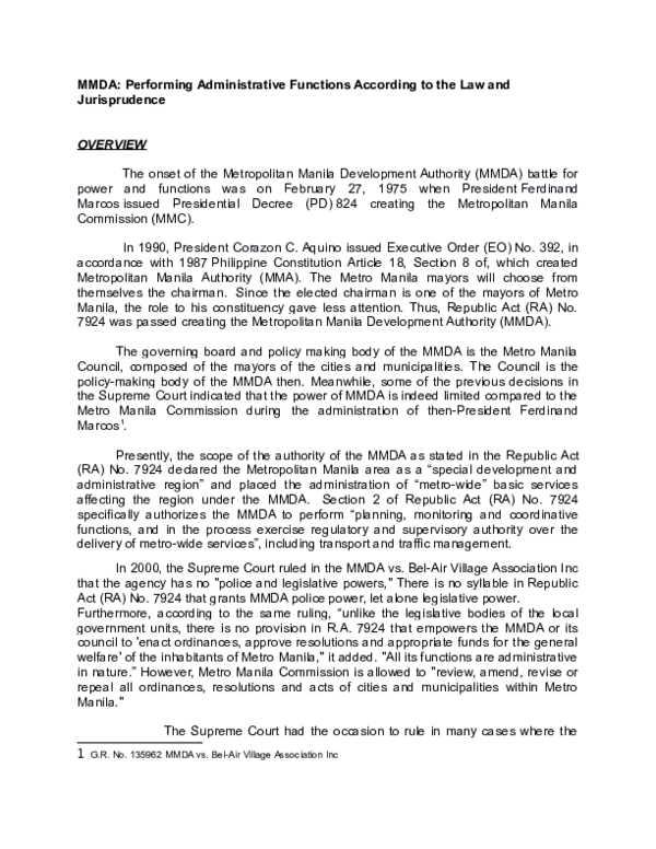 (DOC) MMDA Case Study