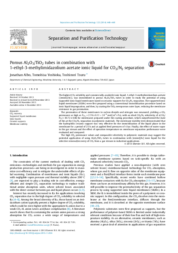 (PDF) Porous Al2O3/TiO2 tubes in combination with 1-ethyl-3-methylimidazolium acetate ionic ...