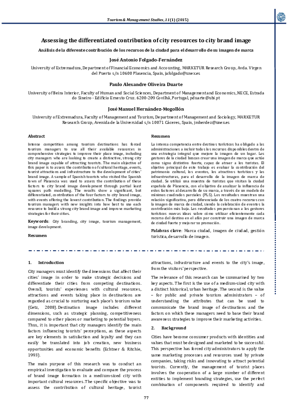 (PDF) Assessing the differentiated contribution of city resources to ...