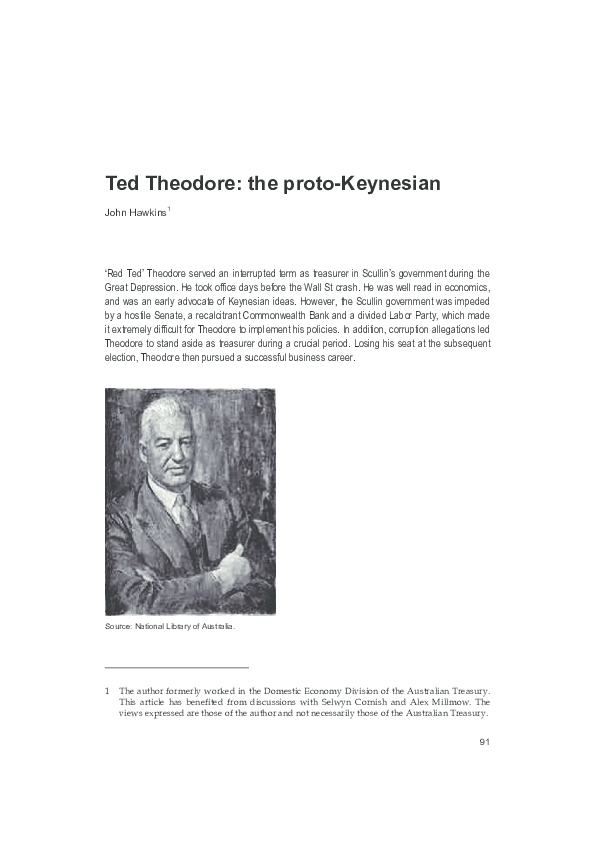 (PDF) Ted Theodore: the proto-Keynesian