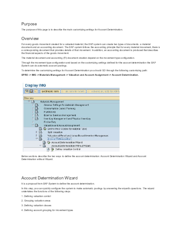 (DOC) account determination in mm