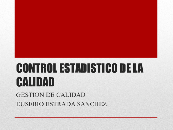 (PPT) CONTROL ESTADISTICO DE LA CALIDAD