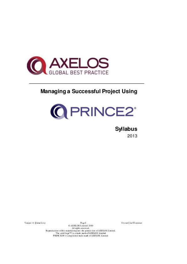 (PDF) Prince2 Practitioners Syllabus