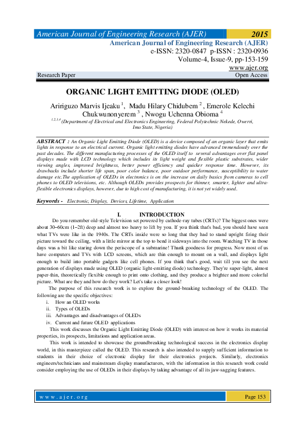 (PDF) ORGANIC LIGHT EMITTING DIODE (OLED)