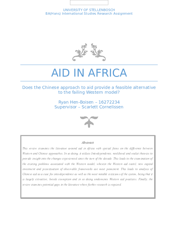 (DOC) Aid in Africa