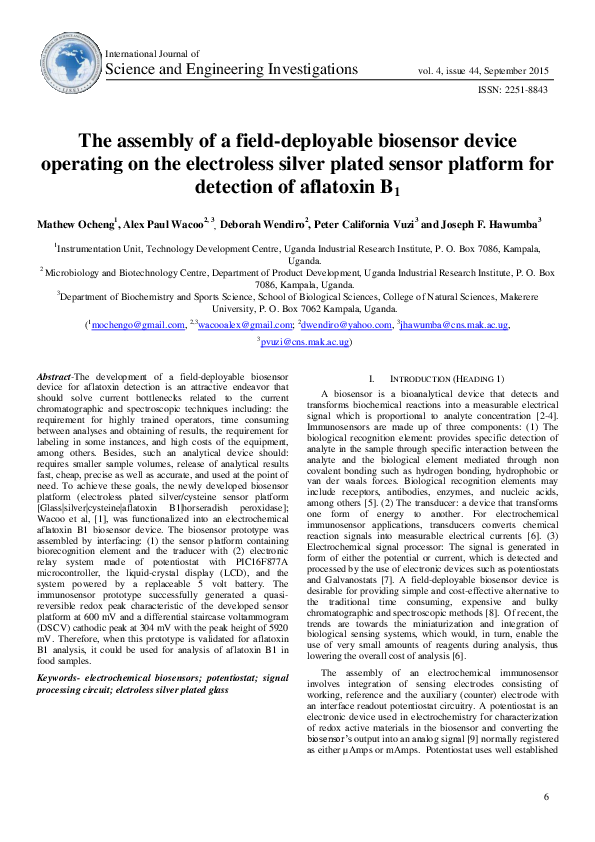 (PDF) The assembly of a field-deployable biosensor device operating on ...